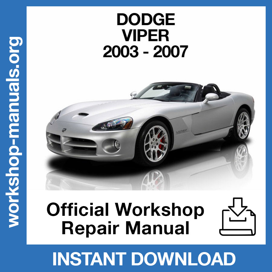 Dodge Viper ZB (2003-2007) Official Workshop Repair Manual – Workshop ...